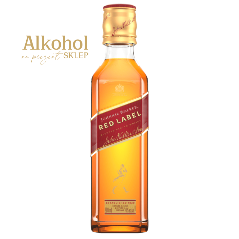 WHISKY JOHNNIE WALKER RED LABEL 200ML - znana whisky w małej butelce ...